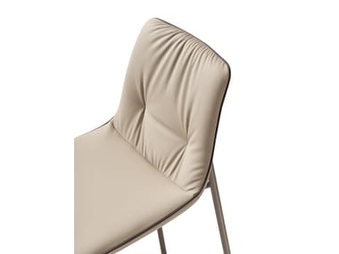 LISA High leather stool with back By EFORMA