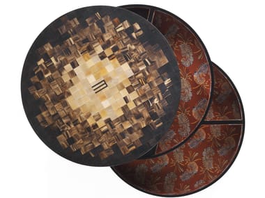 ALEPPO Low round wooden coffee table By ETRO Home Interiors