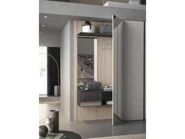 Sectional melamine-faced chipboard walk-in wardrobe MATI By TUMIDEI