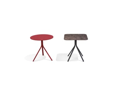 MELIK Round powder coated steel table with 3-star base By BABEL D ...