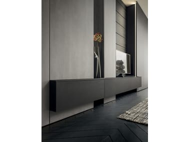 MH6 Wall-mounted milltech TV wall system By MODULNOVA | design Carlo Presotto, Andrea Bassanello