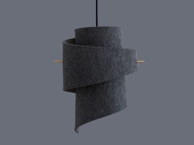 LED handmade felt pendant lamp ML01 ORIGINAL WOOL FELT LIGHT GREY By ...