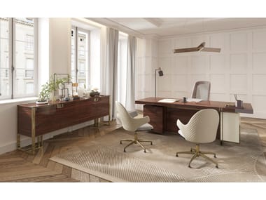MONDRIAN Rectangular wooden office desk with drawers By Capital ...