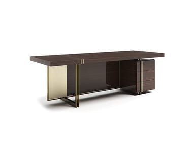 MONDRIAN Rectangular wooden office desk with drawers By Capital ...