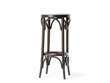 N° 73 | Stool with integrated cushion High wooden barstool By TON