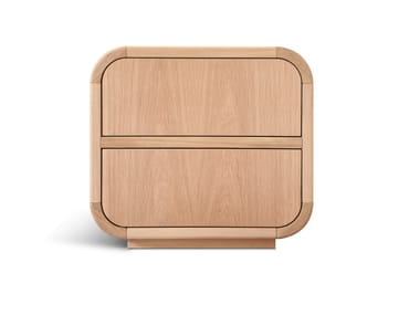 NATHAN Mesa-de-cabeceira retangular de carvalho com gavetas By DOM ...