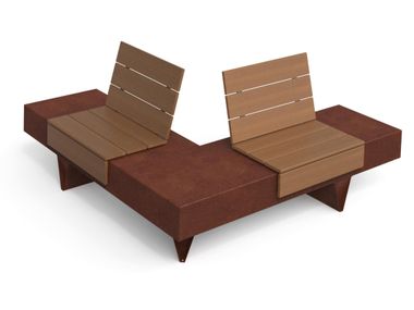 NORSE A2 Modular Corten™ bench with back By Metalco | design Massimo Tasca