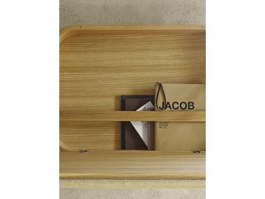 NUBO Wall mounted oak secretary desk with flap doors By Ligne Roset ...