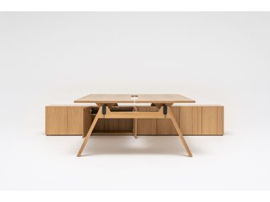 VIGA Sectional multiple wooden office desk with shelves By MDD | design ...