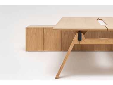 VIGA Sectional multiple wooden office desk with shelves By MDD | design ...