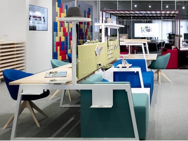 FUSION Workstation with high meeting table and lounge system By CUF ...