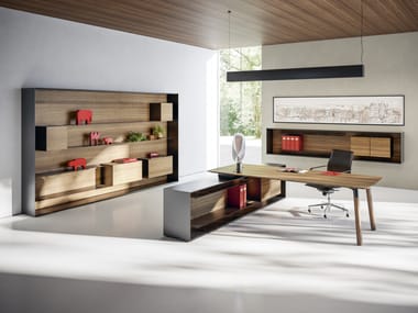 OUTLINE Wooden sideboard / office shelving By FANTONI | design Metrica