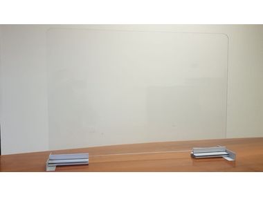 Transparent plexiglass partition Plexiglass desktop barrier By GES Group