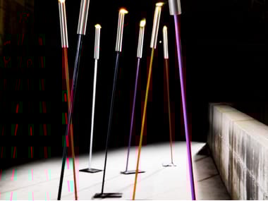 Torch with metal structure FIRE By ZAVA design Franco Zavarise