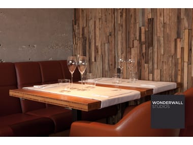 Indoor wooden 3D Wall Cladding WHEELS By Wonderwall Studios