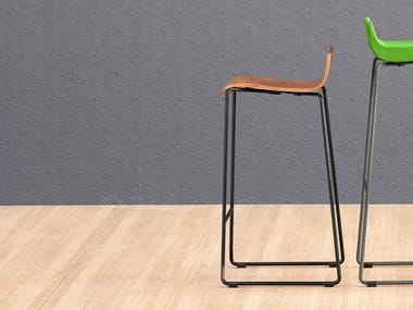 High sled base stool with footrest NOVA 75 By ONDARRETA