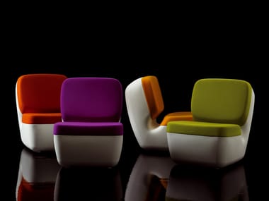 Upholstered polyethylene easy chair NIMROD By Magis design Marc Newson