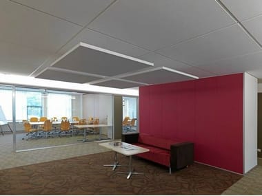 Ecophon Solo™ Square Glass wool acoustic ceiling clouds By Saint-Gobain ...