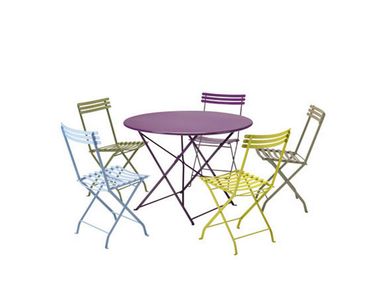 FLOWER Folding painted metal garden table By Ethimo