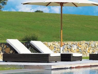 CUBE Recliner sun lounger with castors By Ethimo