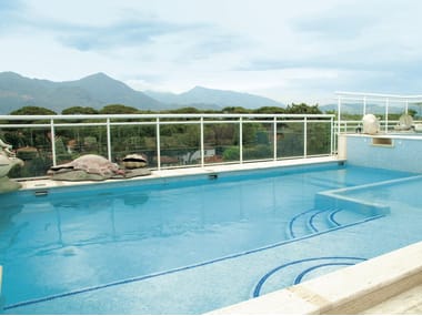 Glass and aluminium Window railing THEATRON By METRA