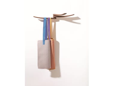 WING Wall-mounted walnut coat rack By Arper | design Lievore Altherr Molina