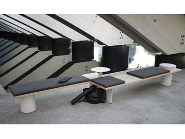 Modular bench with back GALLERIA By Tacchini design PearsonLloyd