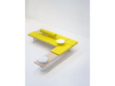 Modular bench with back GALLERIA By Tacchini design PearsonLloyd