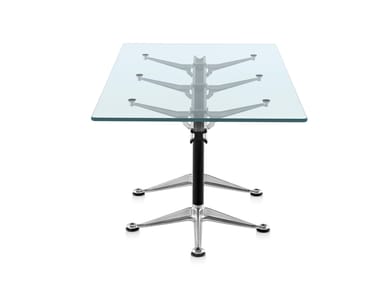 BURDICK Glass and aluminium office desk / meeting table By Herman ...