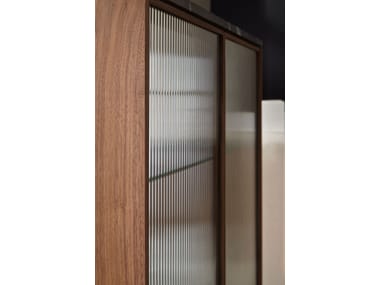 RIO Wood and glass highboard with doors By Punt | design Sebastian Herkner