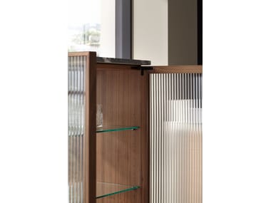 RIO Wood and glass highboard with doors By Punt | design Sebastian Herkner