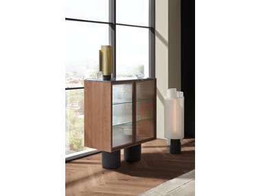 RIO Wood and glass highboard with doors By Punt | design Sebastian Herkner