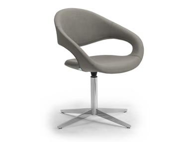 SAMBA Swivel Eco-leather easy chair with armrests with 4-spoke base By ...