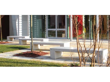 SARAH | Bench Backless reconstructed stone bench By Metalco | design ...