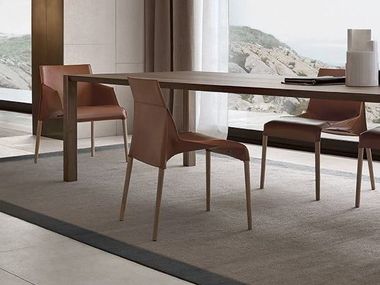 SEATTLE Tanned leather chair By Poliform | design Jean-Marie Massaud