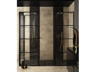 CROSS Wall-mounted metal shower panel with hand shower with diverter By ...