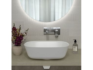 SLIM | Countertop washbasin Countertop rectangular cultured marble ...