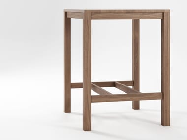 SOLID Square solid wood high table By KARPENTER | design Hugues Revuelta