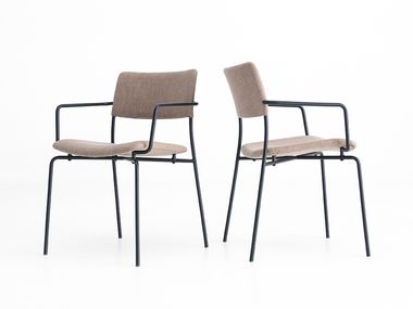 STILO Fabric chair with armrests and base in steel By grado design ...