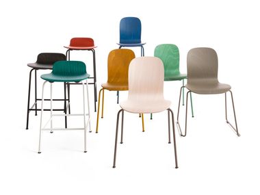 TATE COLOR Stackable sled base multi-layer wood chair By Cappellini ...