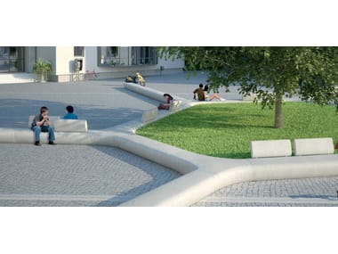 TREE LINE | Sectional bench Sectional reconstructed stone bench By ...