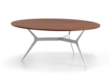 TRIMUNDO Low round glass coffee table By SITIA