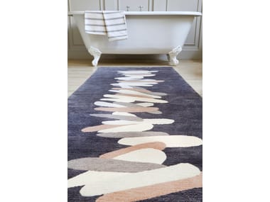 Handmade rectangular wool rug TUMBLE Vista Collection By Deirdre Dyson