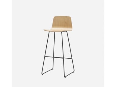 VARYA WOOD Sled base oak stool with footrest By INCLASS | design Simon ...