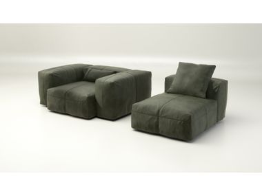 SOFA SET 02 MEDIUM - LEATHER Divano modulare in pelle By vetsak