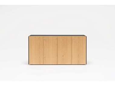 VIGA Low wooden office storage unit with lock By MDD | design YONOH