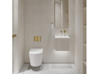 VOLINI Single Resin Stone vanity unit with integrated washbasin By LUSSO