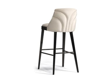 WAVE | Stool High fabric stool with footrest By Guerra Vanni