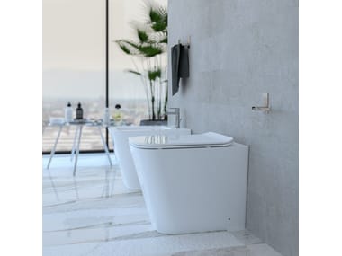 WAVE Rimless Floor mounted ceramic toilet By Ercos | Ponsi