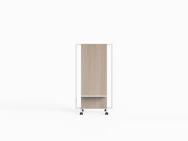 MEDIAWALK | Wooden office screen Wooden office screen with casters By FREZZA